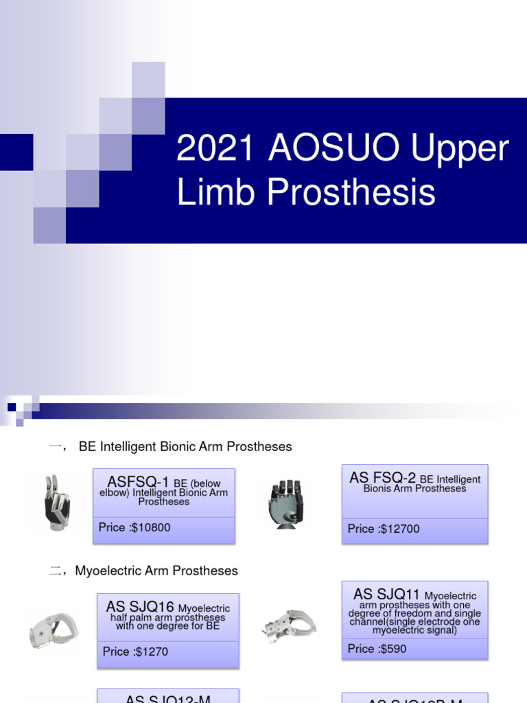 2022 AOSUO Upper Limb Prosthesis | PDF | Prosthesis | Equipment