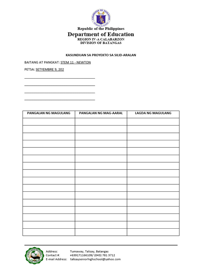 Hpta Project Kasunduan | PDF