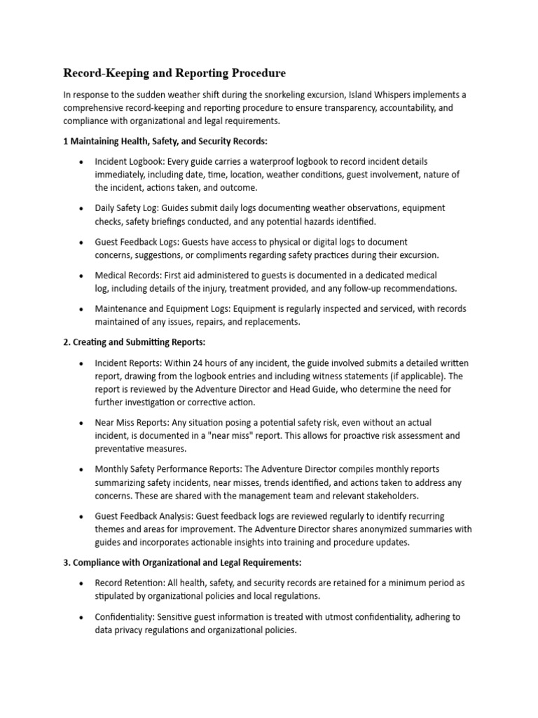 JIMENEZ Record-Keeping and Reporting Procedure | PDF