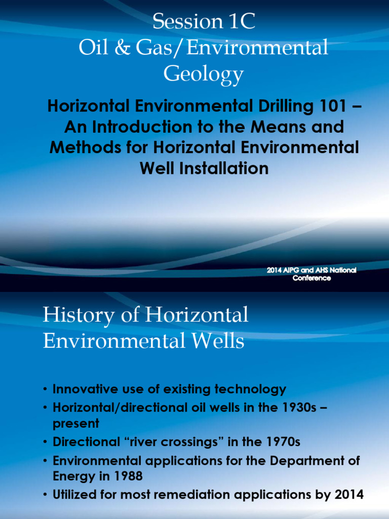 IPEC 2014 Horizontal Environmental Drilling 101 | PDF | Oil Well ...