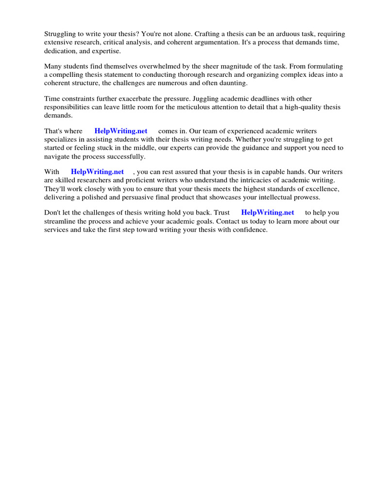 Writing Thesis Fast | PDF