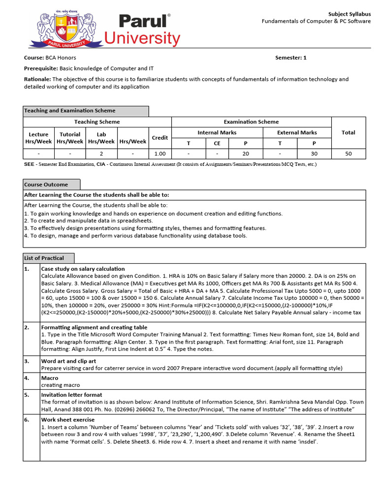 P - Fundamentals of Computer & PC Software | PDF