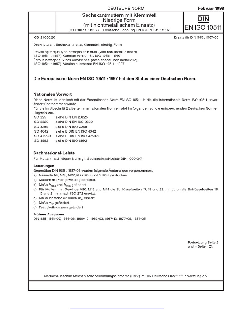 Din en Iso 10511 | PDF