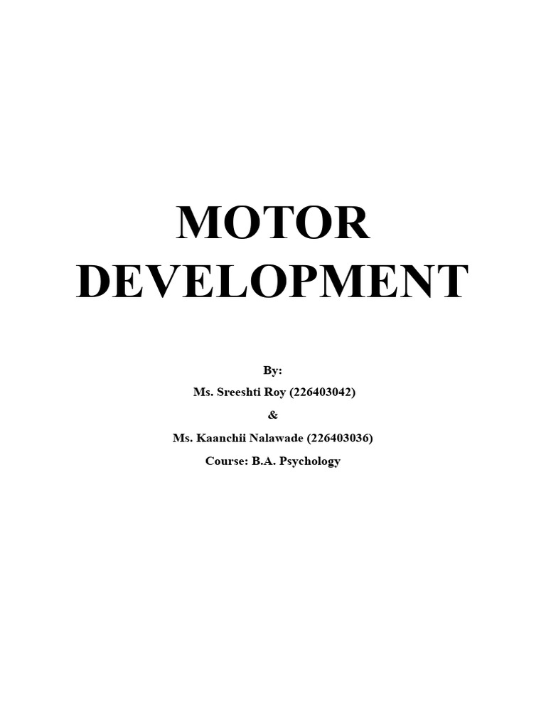 Motor Development Research Paper | PDF | Child Development | Autism ...