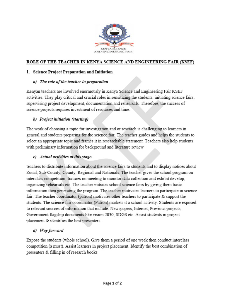 Ksef Teacher's Role | PDF