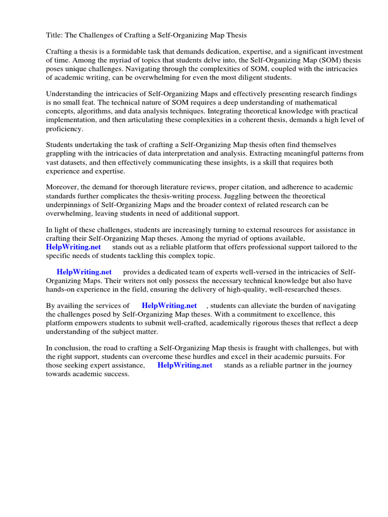 Self Organizing Map Thesis | PDF | Cybernetics | Cognitive Science