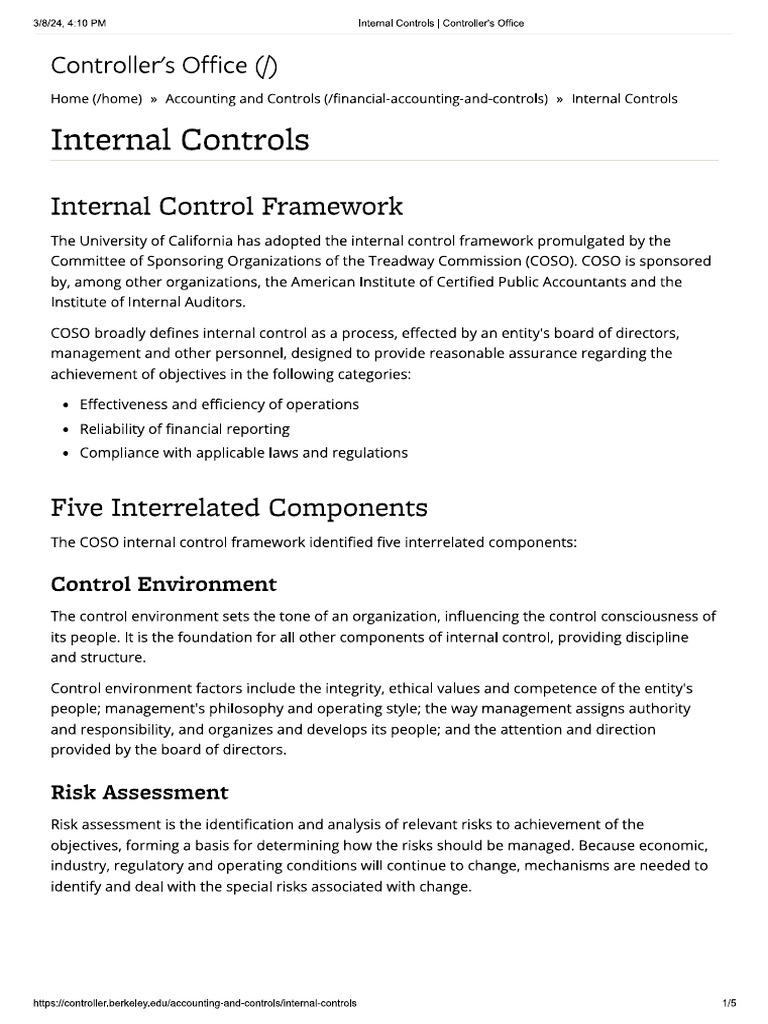 The COSO Framework | PDF