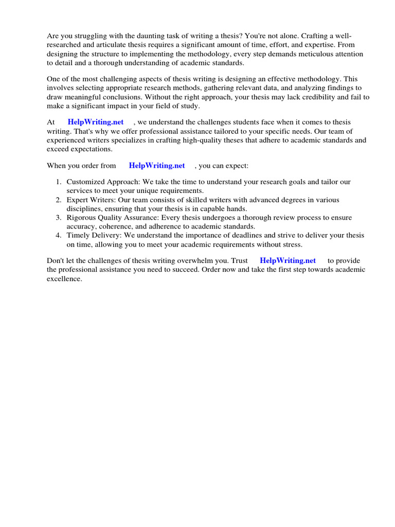 Thesis Writing Methodology Guide | PDF | Career & Growth | Computers