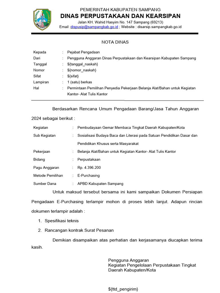 Paket-46089879-ON PROGRESS-DPP + Rancangan Kontrak ATK | PDF