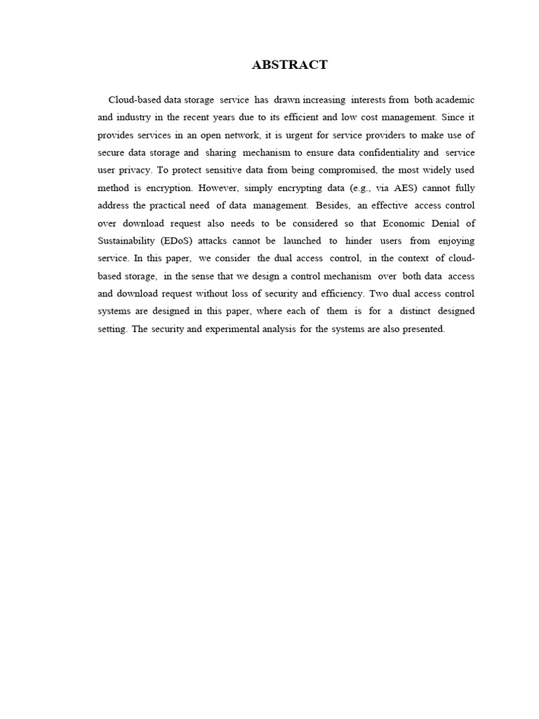 Dual Access Control For Cloud Based Data Storage and Sharing | PDF Dual Access Control For Cloud Based Data Storage and Sharing | PDF