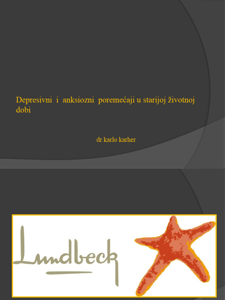 Depresivni I Anksiozni Poremecaji U Starijoj Zivotnoj Dobi | PDF