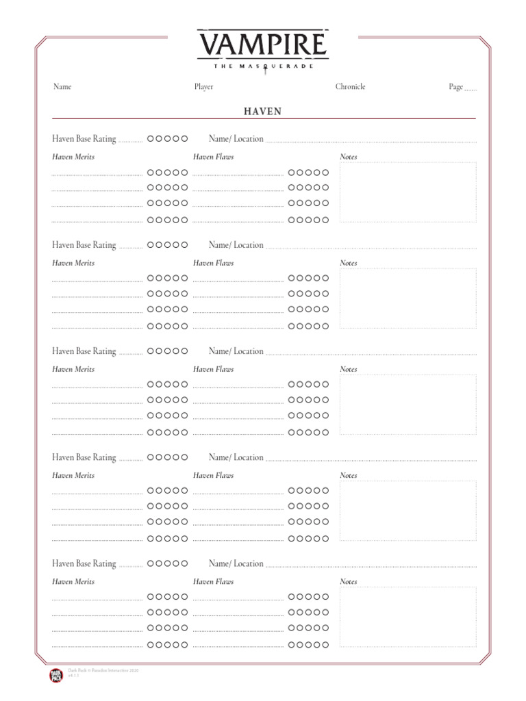 Vtm5e Eng Extra Haven Layer | PDF