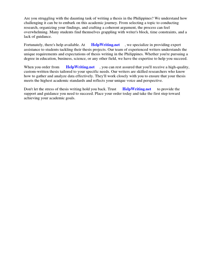 Thesis Writing Guide Philippines Pdf