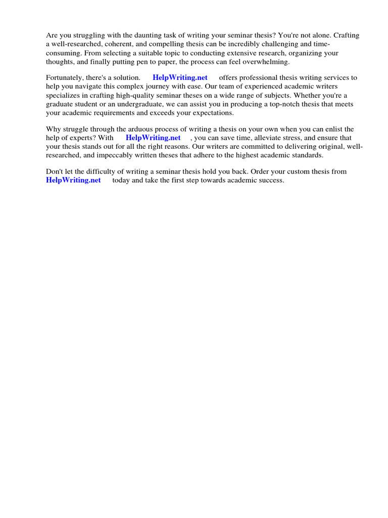 Seminar Thesis Example | PDF | Thesis | Methodology