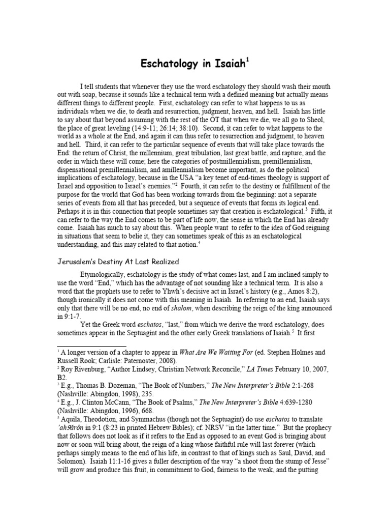 Eschatology in Isaiah 2 | PDF | Philosophy | History