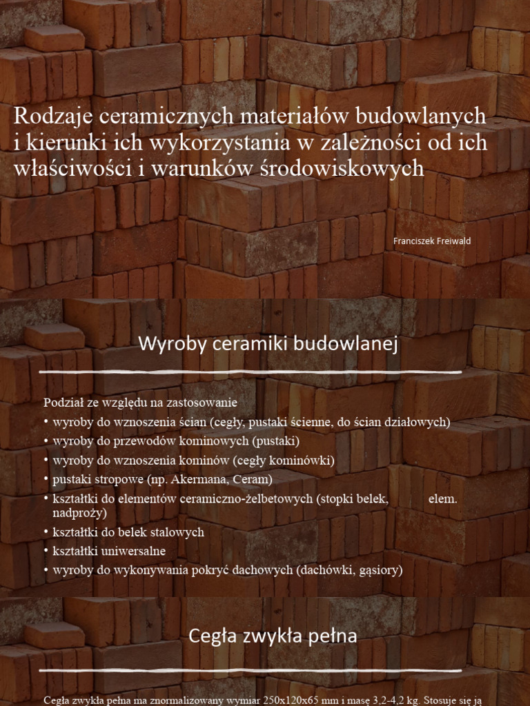 Rodzaje Ceramicznych Materiałów Budowlanych | PDF