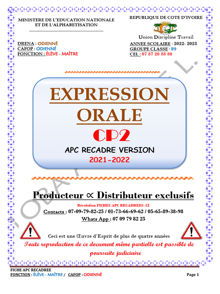 Expression Orale Cp2 | PDF