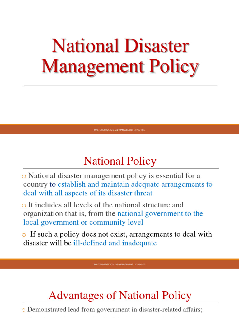National Disaster Management Policy - 17.08.20 | PDF