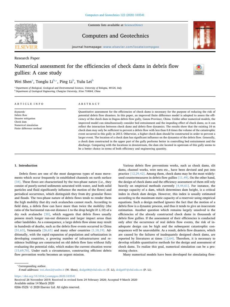 Numerical Assessment For The Efficiencies of Check Dams - 2020 ...