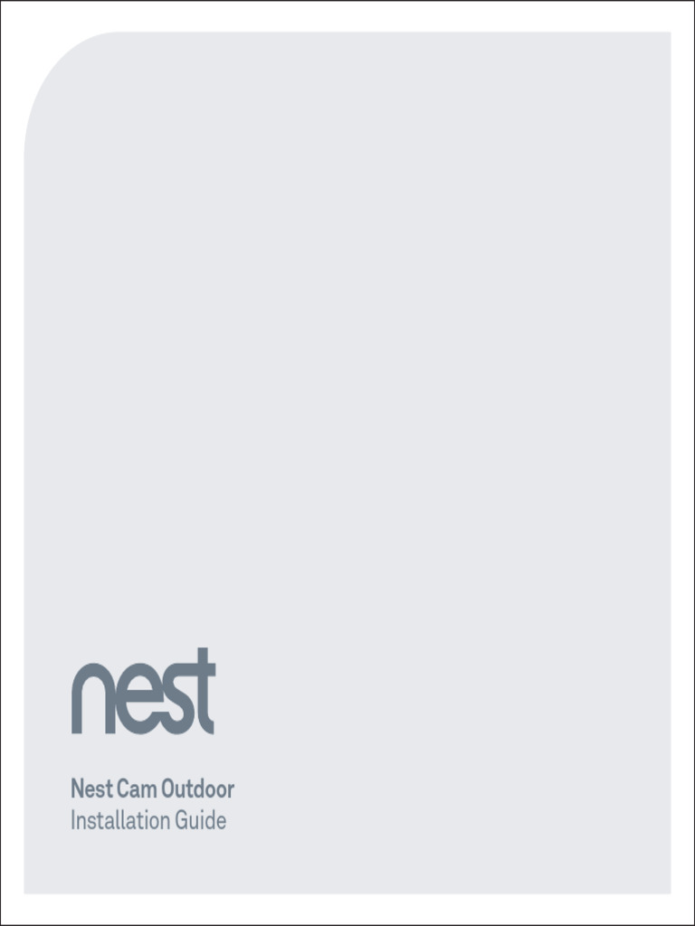 Nest Cam Outdoor Install Guide en Us | PDF | Manufactured Goods