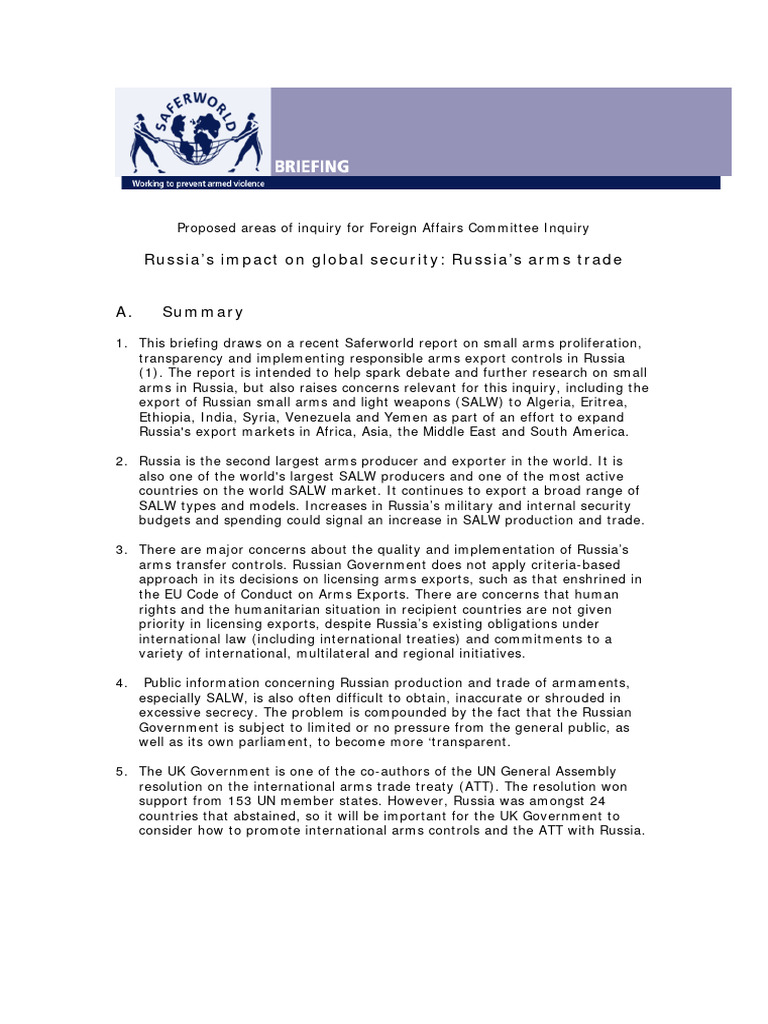 FASC Russia Global Security Submission | PDF | Politics