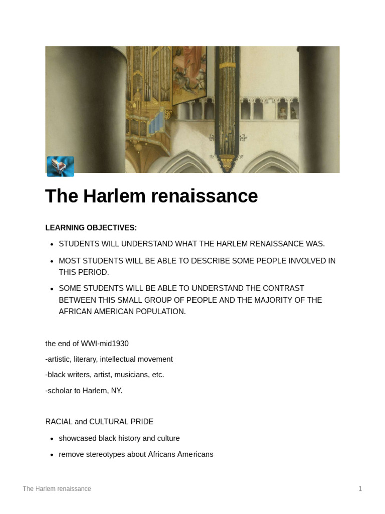 The_Harlem_renaissance | PDF | Harlem Renaissance | Jazz