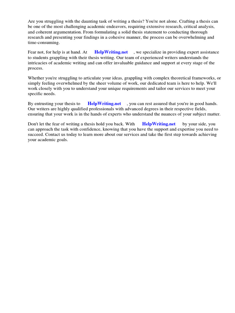 Fear Thesis Statement Examples | PDF | Essays | Thesis