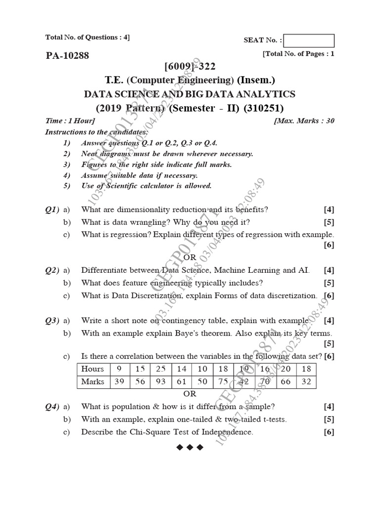 TE Comp - Data Science and Big Data Analytics | PDF | Data | Regression ...