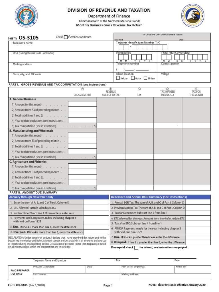 2020 Os 3105 | PDF | Taxpayer | Taxes