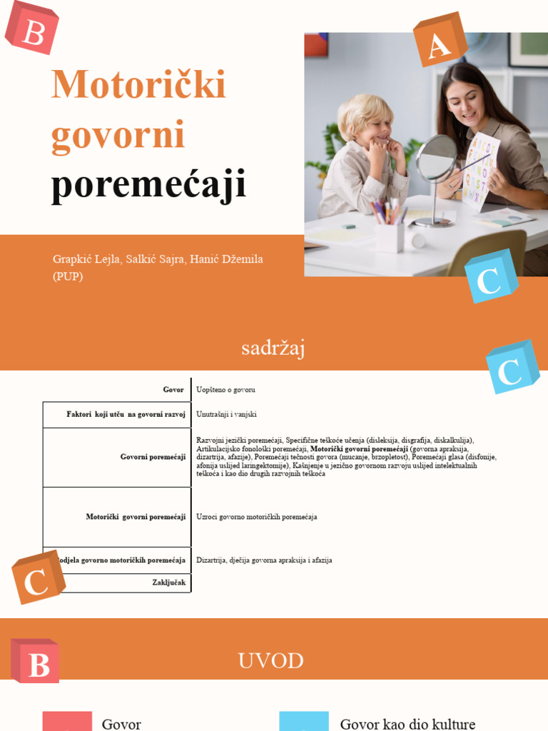 motoricki govorni poremećaji | PDF