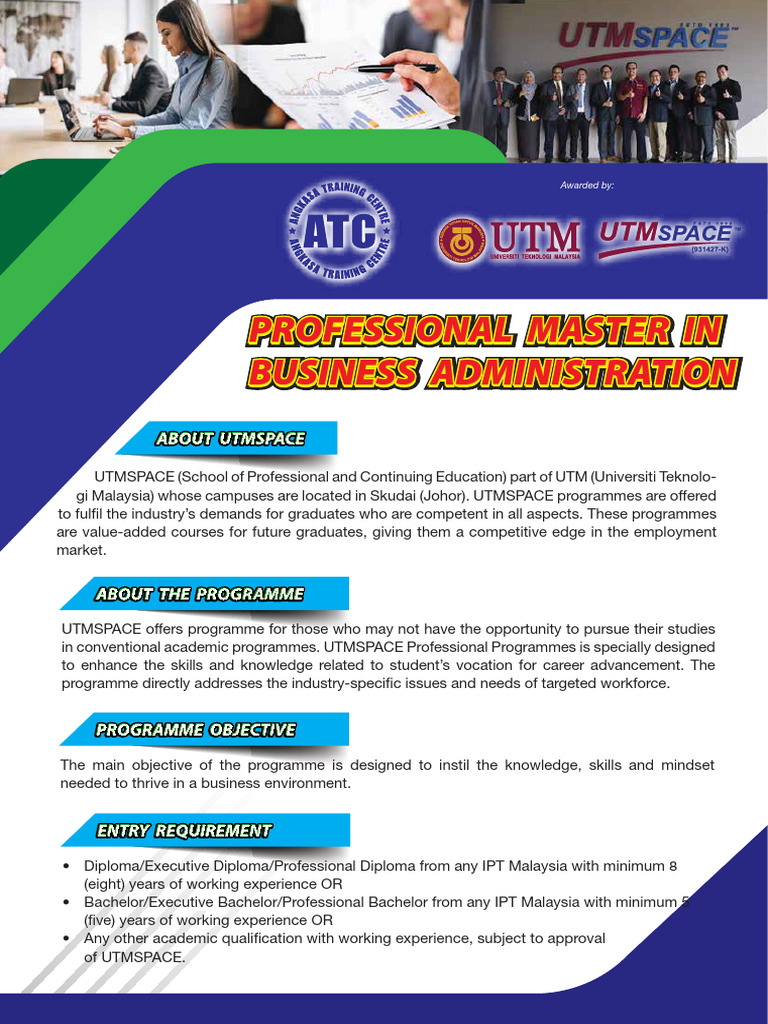 Pmba Pamphlet | PDF | Diploma | Master Of Business Administration