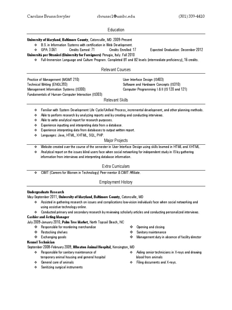 Caroline Resume Default | PDF | Databases | Information System