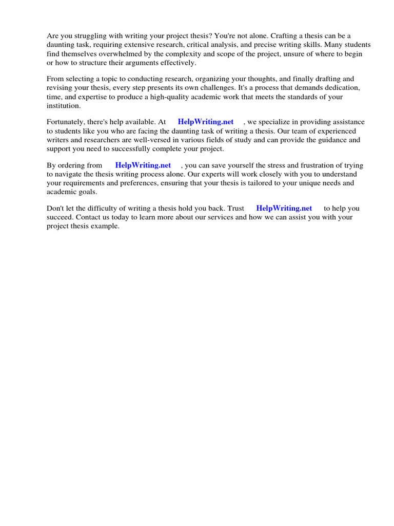 Project Thesis Example | PDF | Thesis | Organic Chemistry