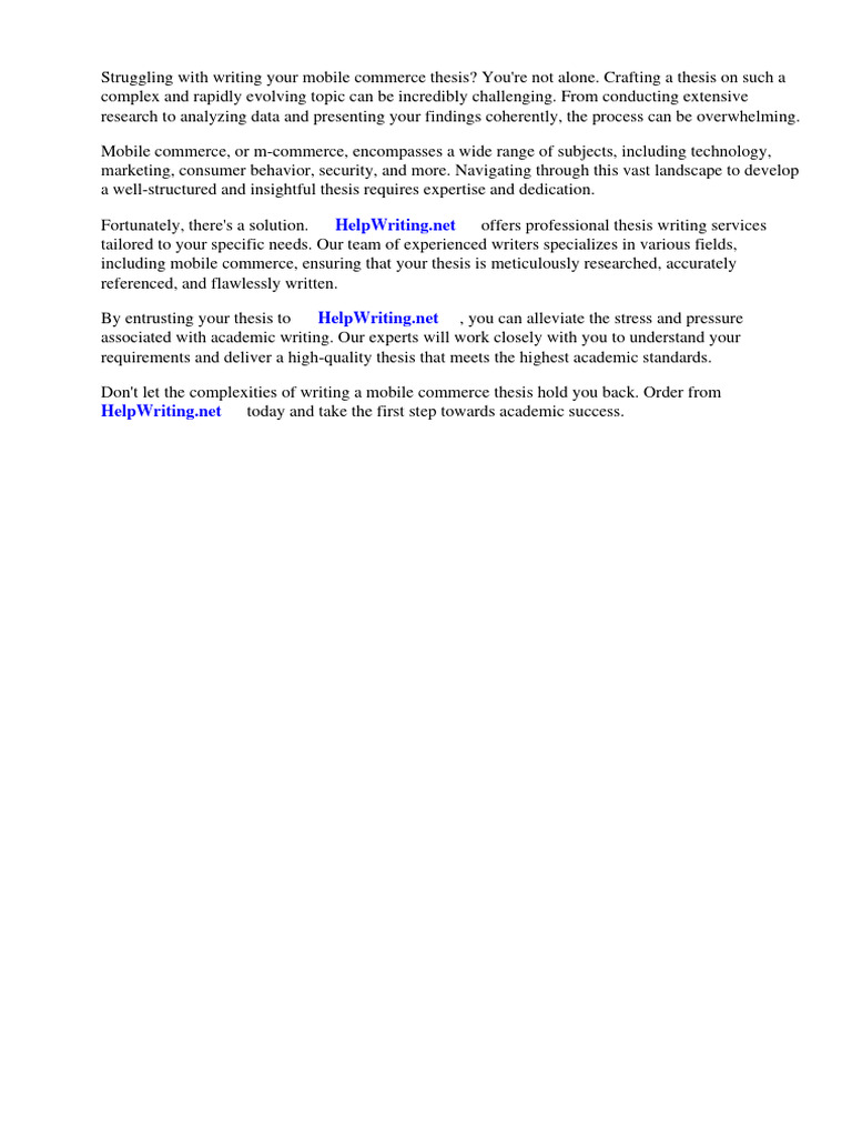 Mobile Commerce Thesis | PDF | E Commerce | Marketing