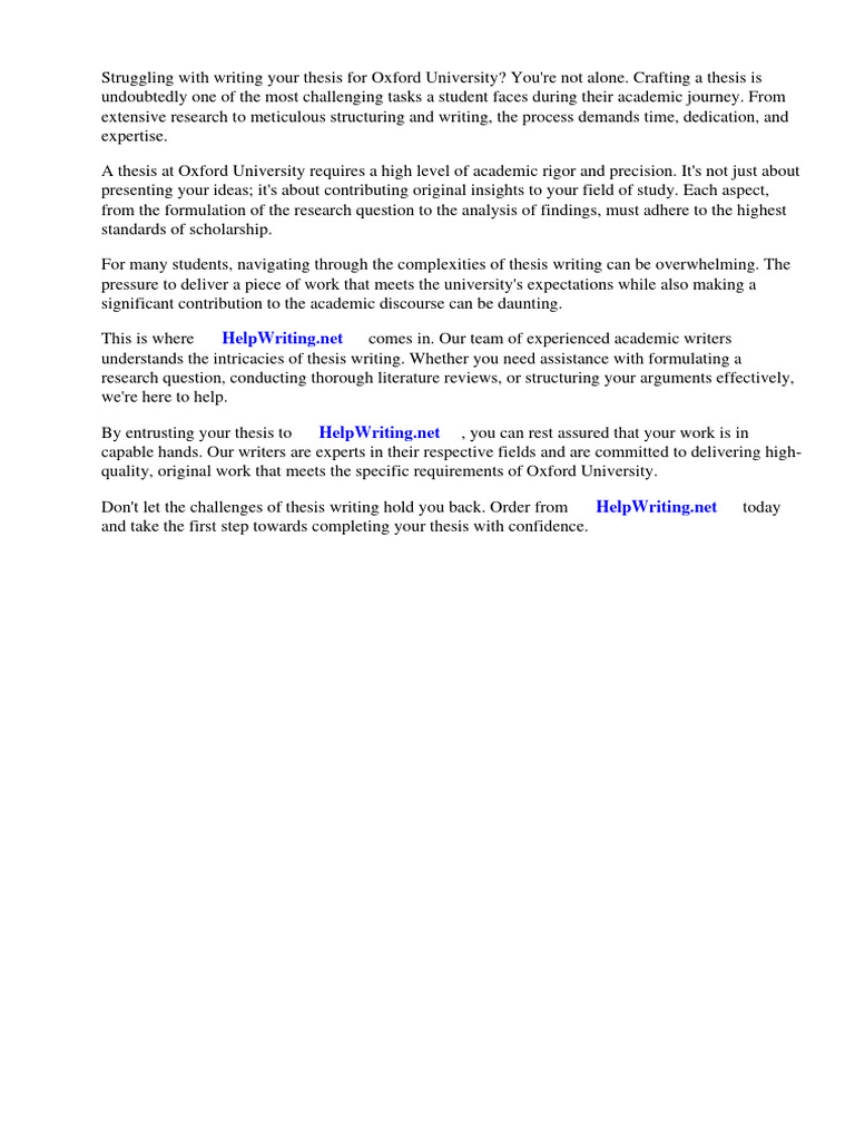 Thesis Oxford University | PDF