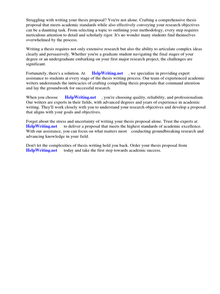 Example Thesis Proposal Format | PDF | Thesis | Expert