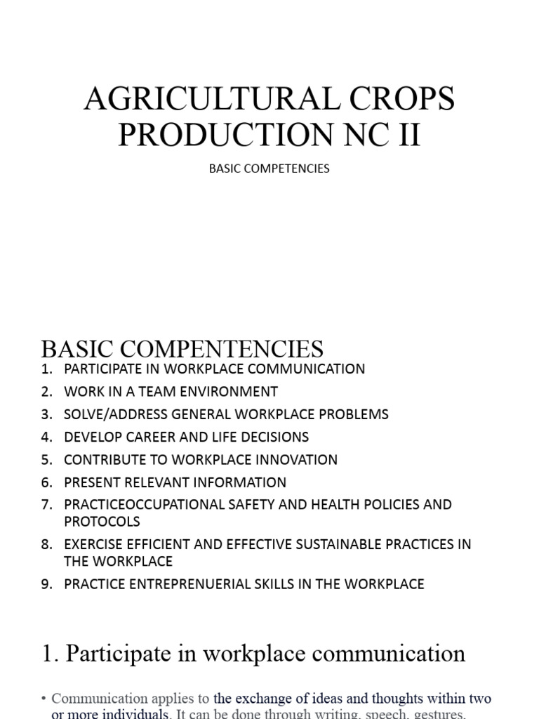 Agricultural Crops Production | PDF