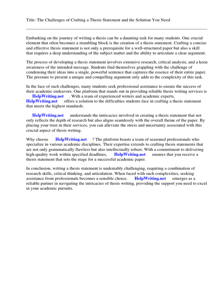 What Is Thesis Statement Examples | PDF | Essays | Thesis