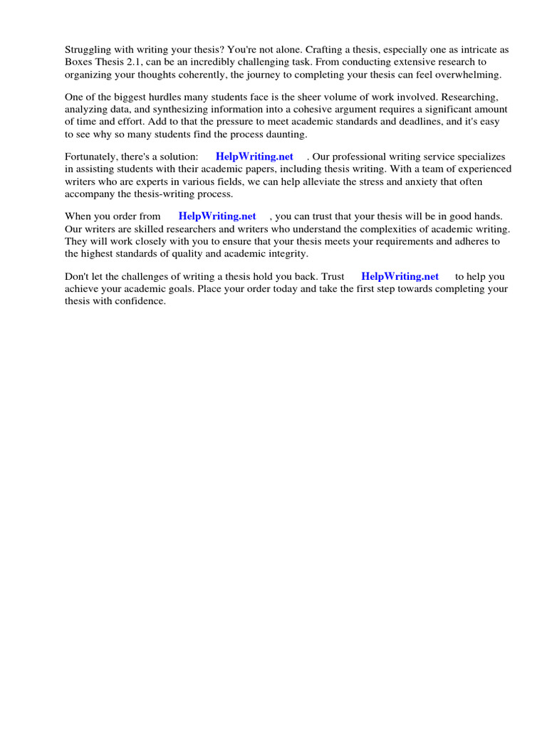 Boxes Thesis 2.1 | PDF