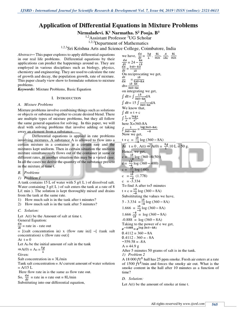 Mixture Problem | PDF Mixture Problem | PDF