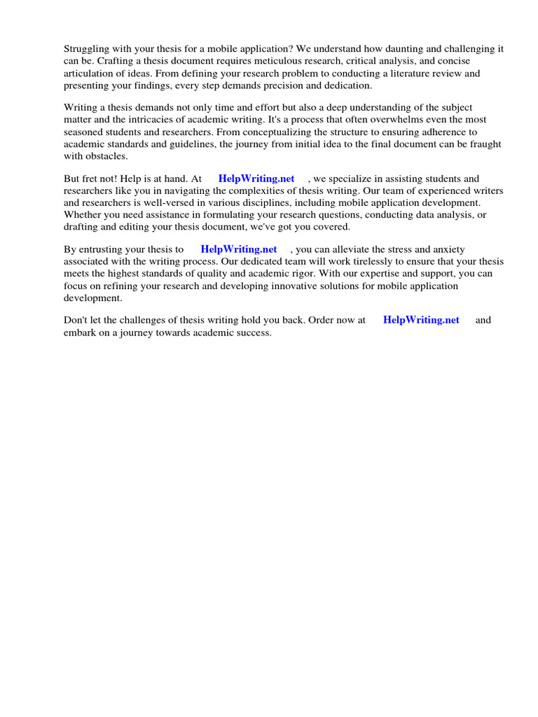 Thesis Document For Mobile Application | PDF | Business | Computers