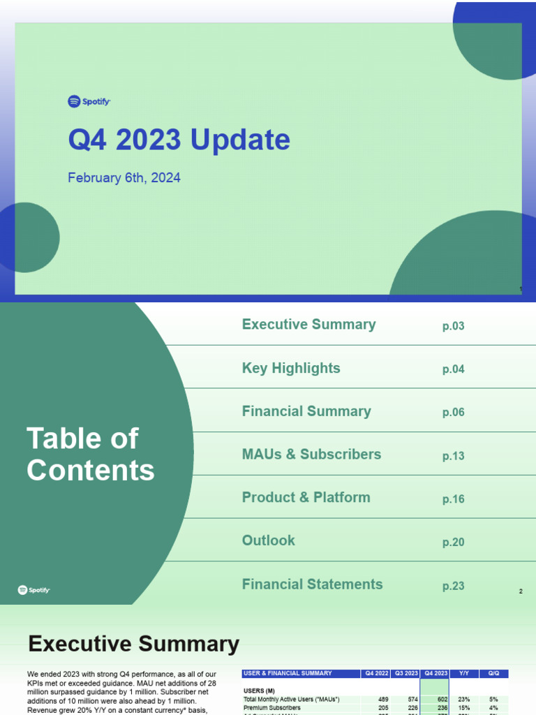 Shareholder Deck Q4 2023 FINAL | PDF | Revenue | Income