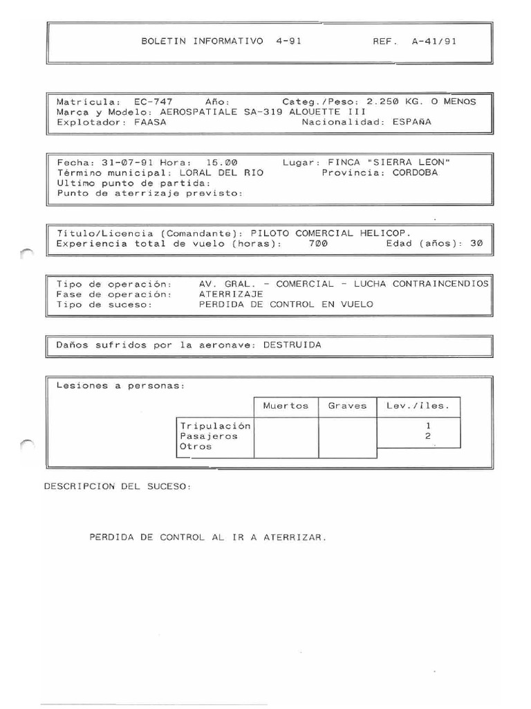 1991 A-41-91 - Sa319 - Ec-747 | PDF