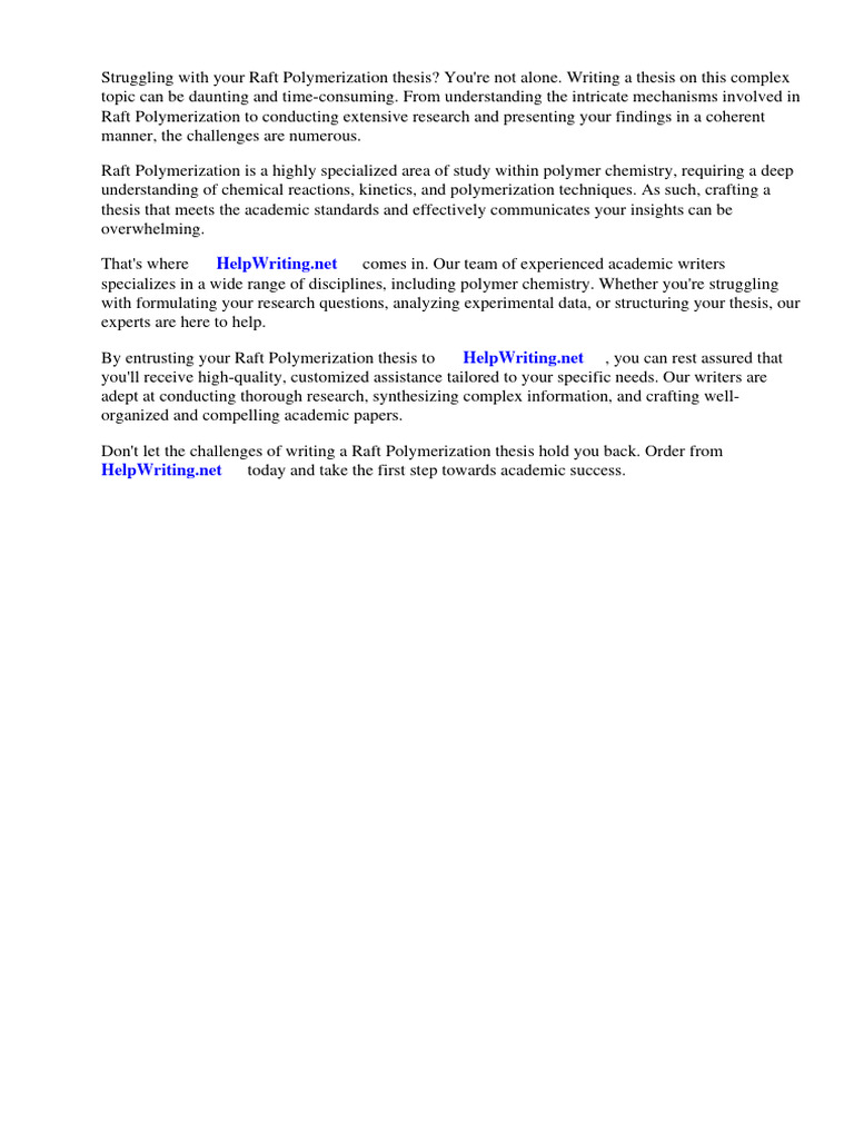 Raft Polymerization Thesis | PDF
