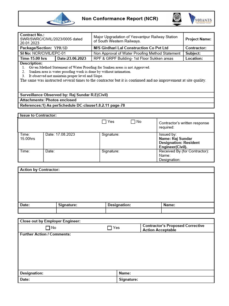 KPD Qa&qc NCR 01 | PDF