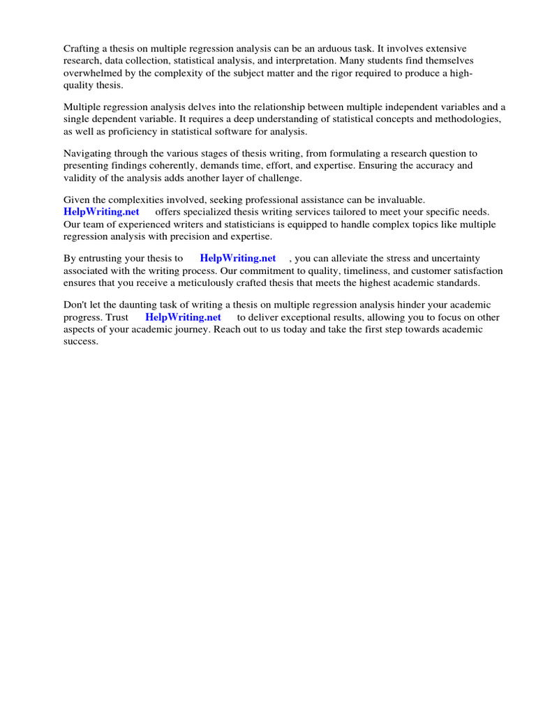 Thesis Multiple Regression Analysis | PDF | Regression Analysis | Linear Regression