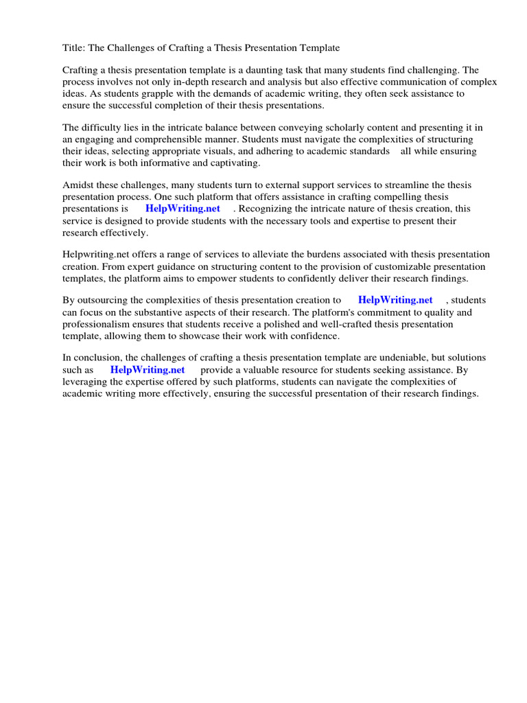 Thesis Presentation Template | PDF | Microsoft Power Point | Thesis