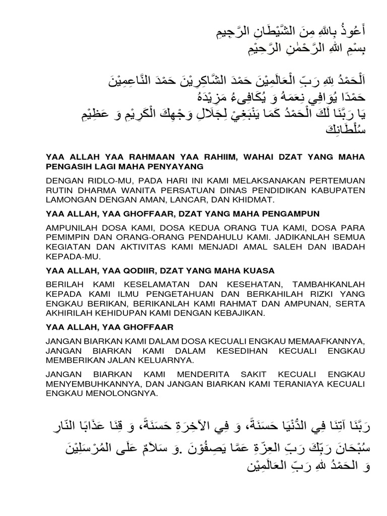 Doa Dharma Wanita | PDF