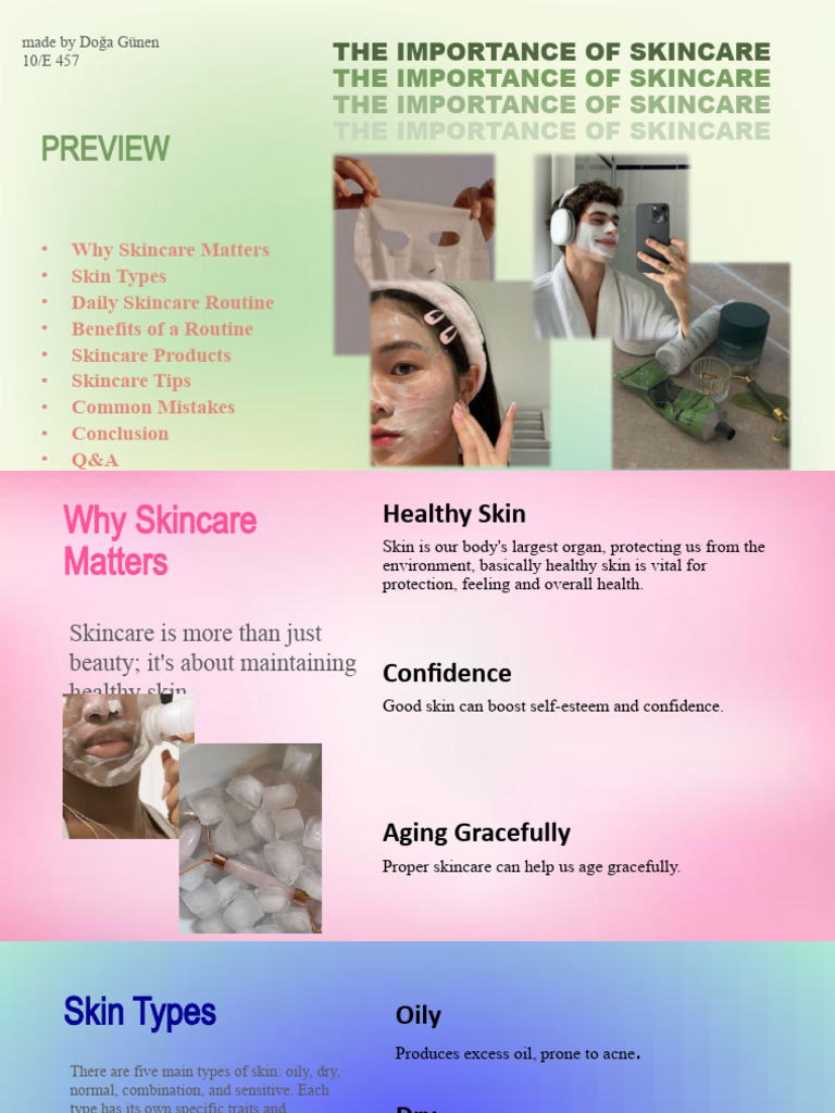 The Importance of Skincare | PDF | Skin Care | Clinical Medicine