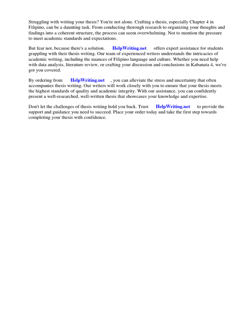 Kabanata 4 Thesis Sa Filipino | PDF | Tagalog Language | Human ...